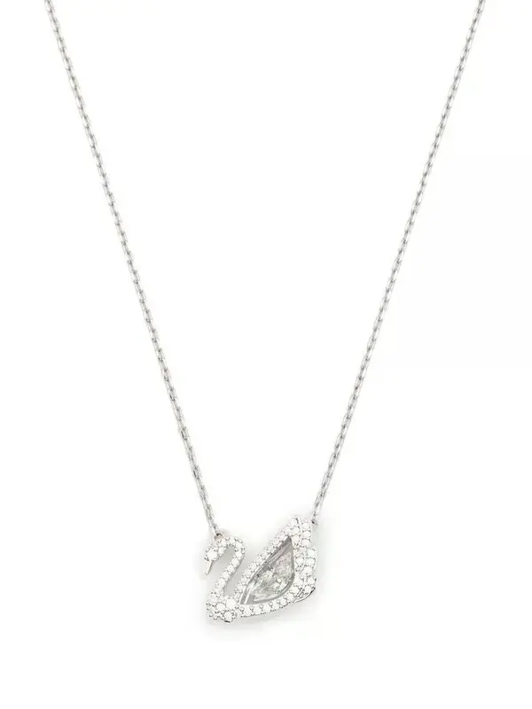 SWAROVSKI Crystal-embellished Logo Pendant Necklace - Silver