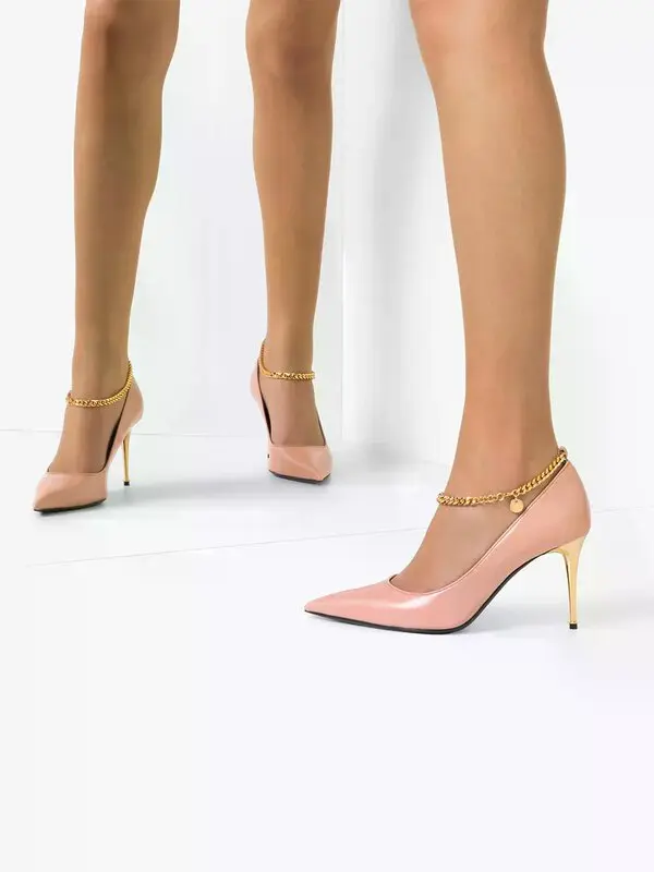 TOM FORD Chain-trimmed Leather Pumps