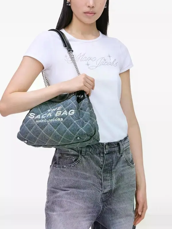 Marc Jacobs The Quilted Denim Chain Sack Bag - Blue