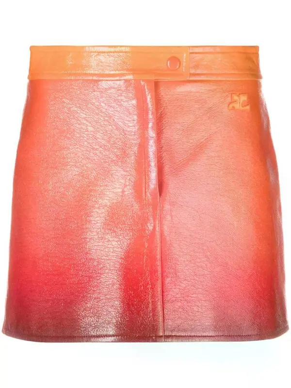 COURREGES Iconic Vinyl Miniskirt - Orange