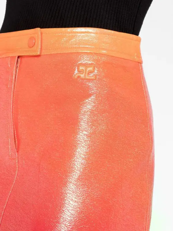 COURREGES Iconic Vinyl Miniskirt - Orange