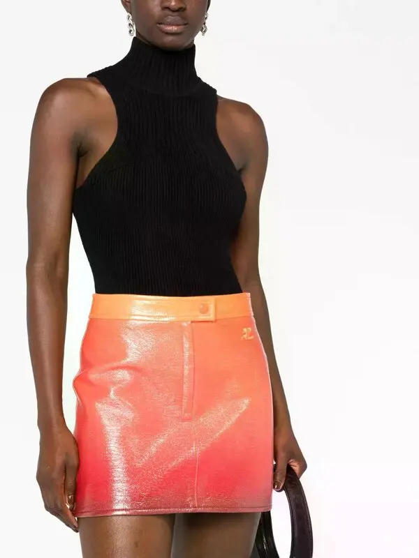 COURREGES Iconic Vinyl Miniskirt - Orange