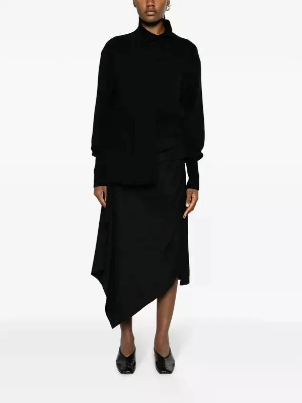 Yohji Yamamoto Asymmetric Draped Midi Skirt