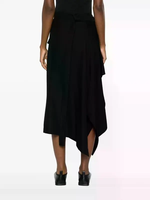 Yohji Yamamoto Asymmetric Draped Midi Skirt