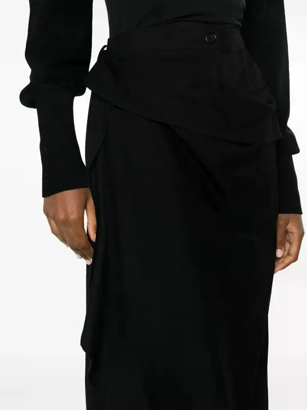 Yohji Yamamoto Asymmetric Draped Midi Skirt