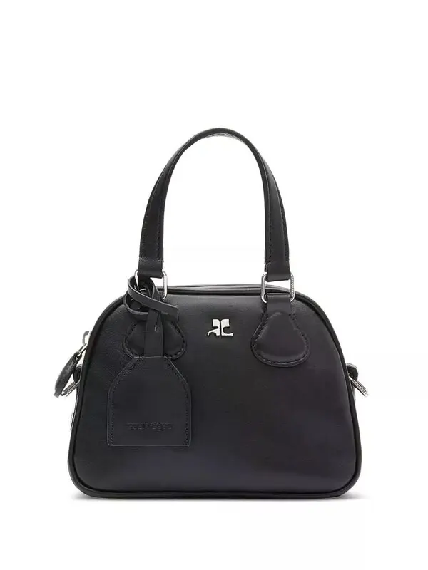 COURREGES Logo Leather Mini Bowling Bag