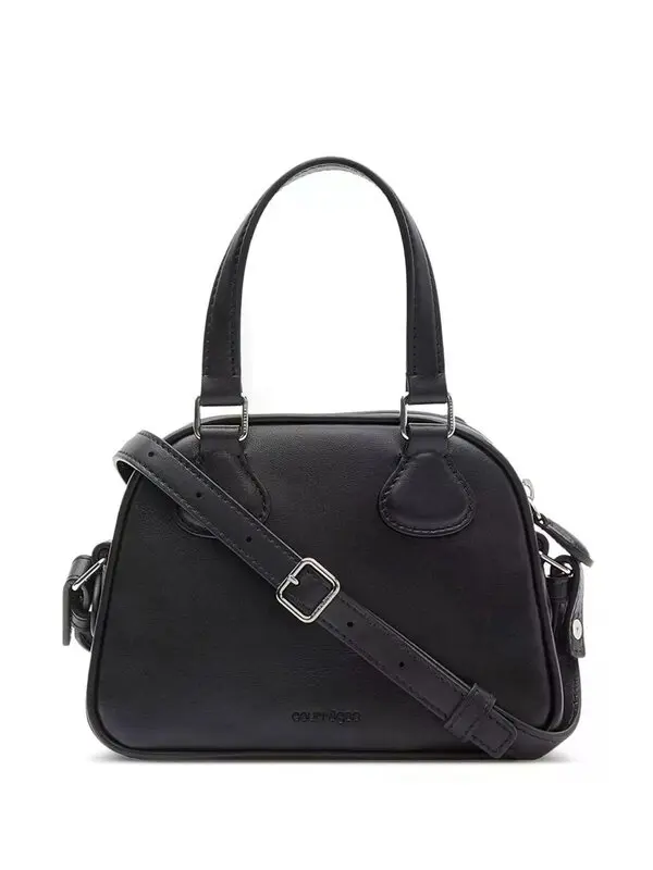 COURREGES Logo Leather Mini Bowling Bag