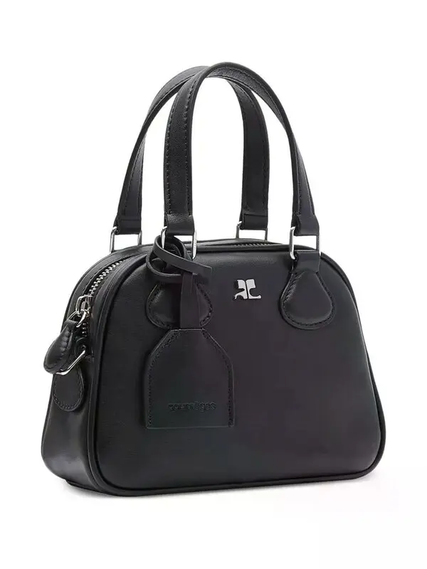 COURREGES Logo Leather Mini Bowling Bag