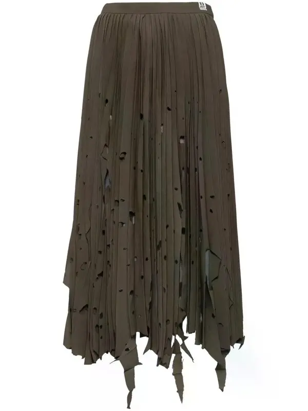 Mihara Yasuhiro Cut-out Pleated Skirt - Neutrals