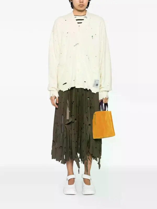 Mihara Yasuhiro Cut-out Pleated Skirt