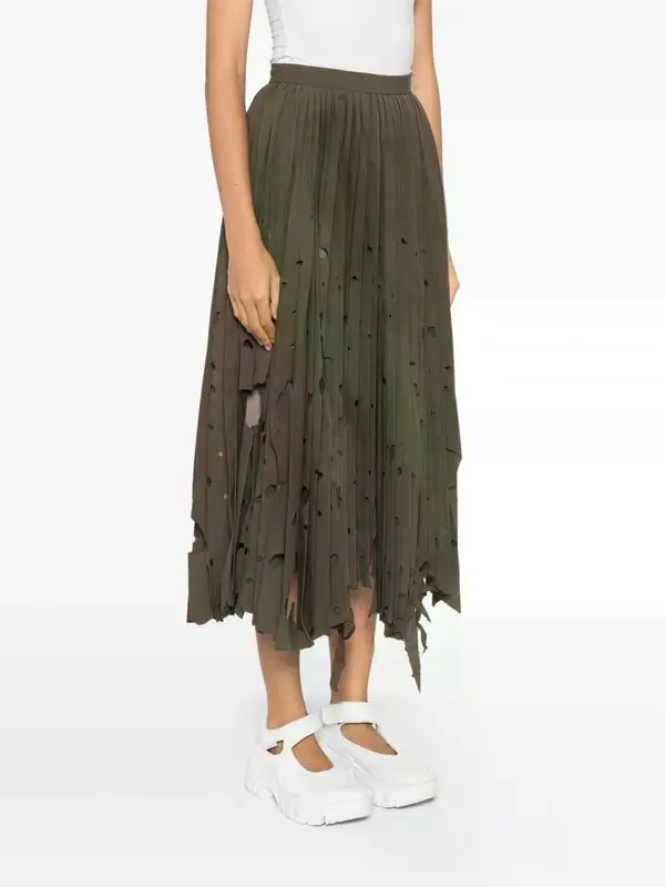Mihara Yasuhiro Cut-out Pleated Skirt