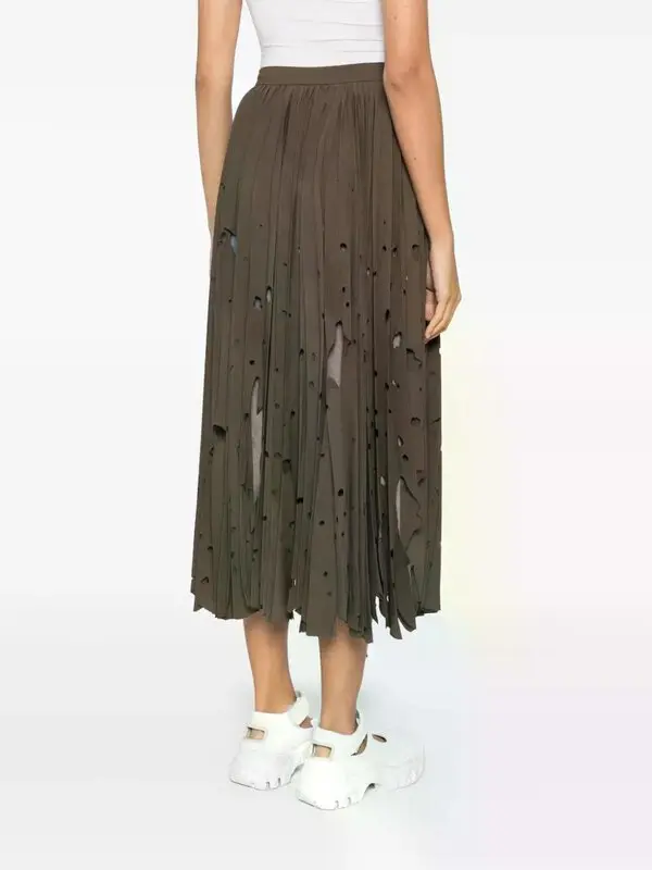Mihara Yasuhiro Cut-out Pleated Skirt