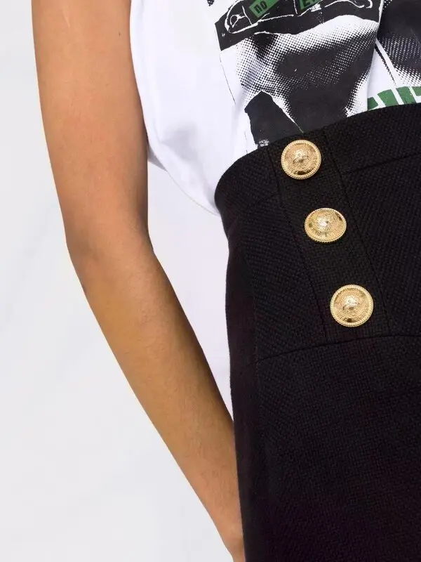 Balmain Button-detail High-waisted Skirt