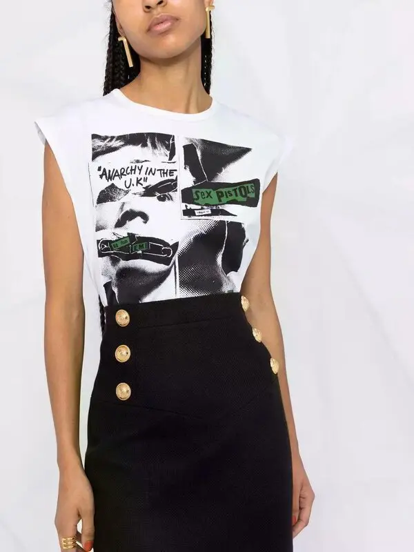 Balmain Button-detail High-waisted Skirt
