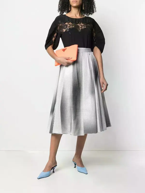 Prada Lace-panel Silk Blouse