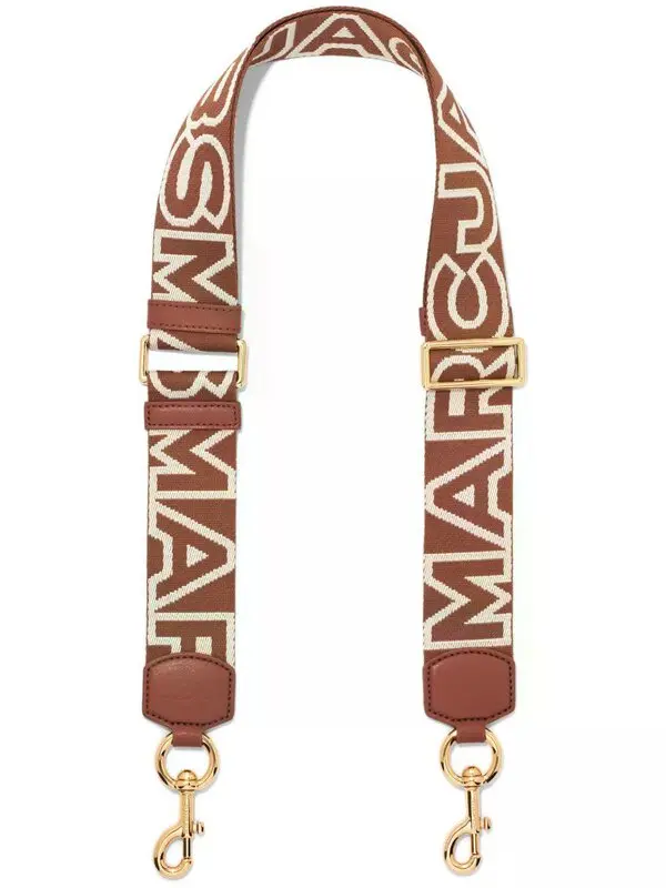 Marc Jacobs The Outline Logo Webbing Strap - Brown