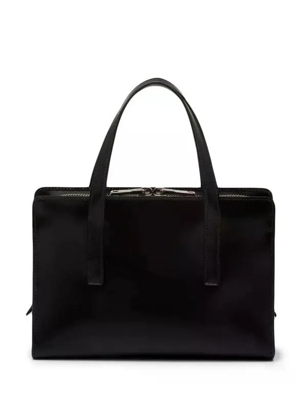 Prada Mini Re-edition 1995 Brushed-leather Tote Bag - Black