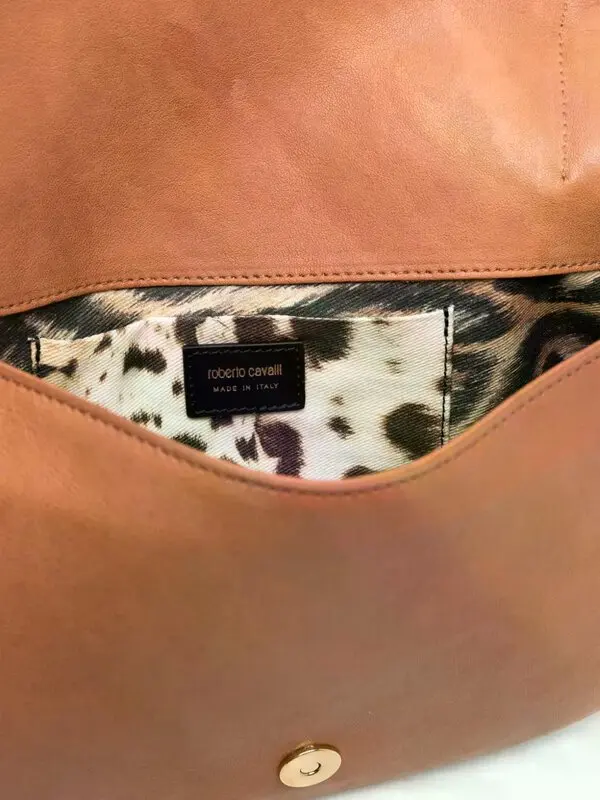 Roberto Cavalli Fang Leather Shoulder Bag