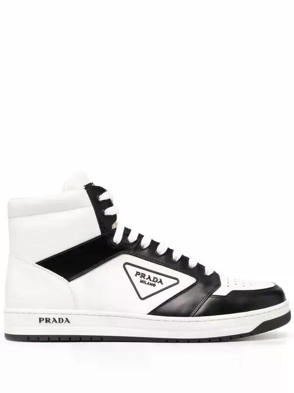 Prada Triangle-logo Contrast-trim Sneakers