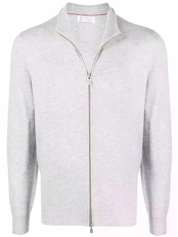 Brunello Cucinelli Zip-up Cashmere Jumper - Grey