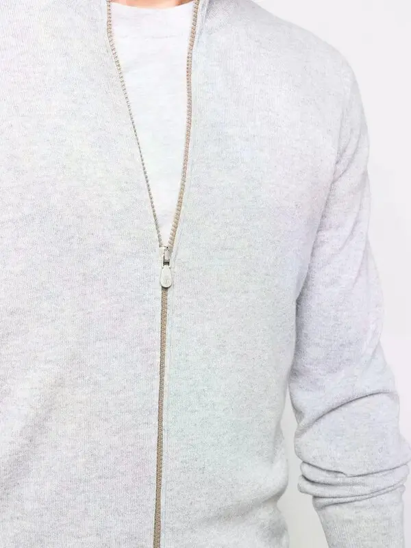Brunello Cucinelli Zip-up Cashmere Jumper - Grey