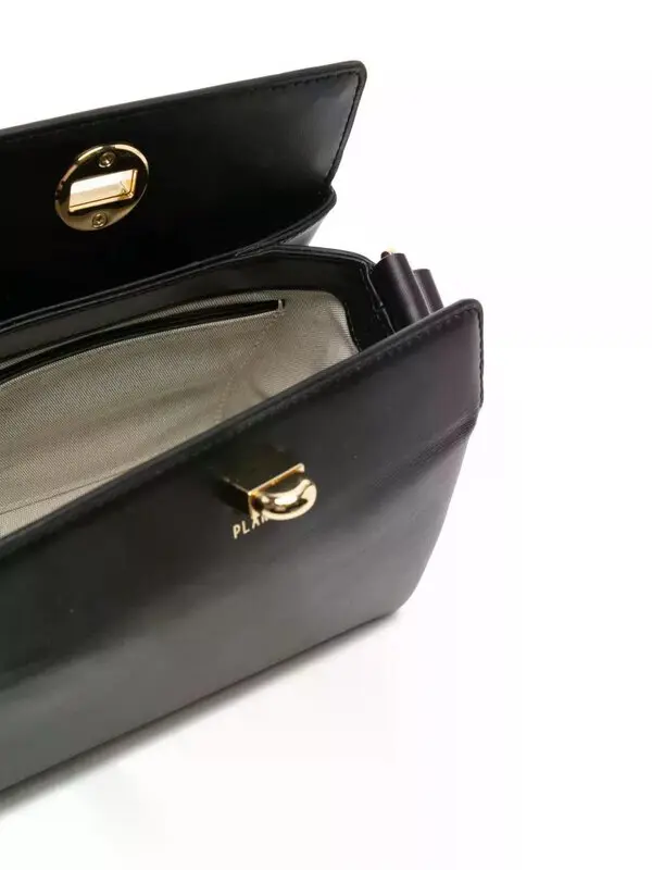 Plan C Mini Folded Leather Shoulder Bag - Black
