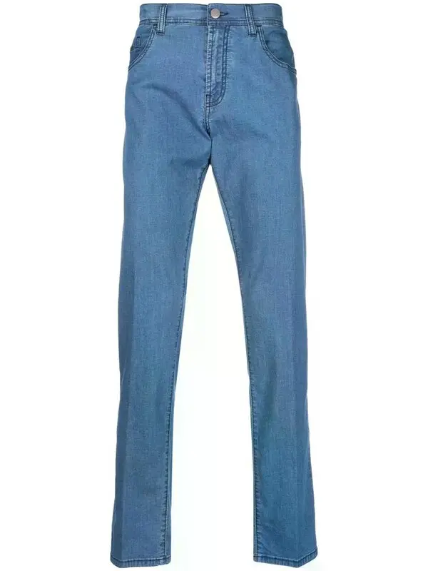 Canali Straight-leg Denim Jeans - Blue