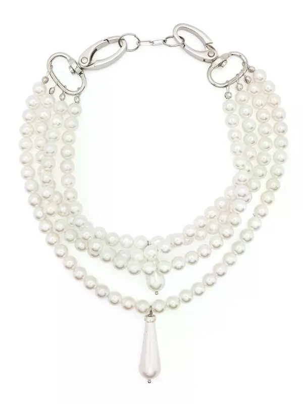 ATU BODY COUTURE Layered Necklace With Statement Pendant - Silver