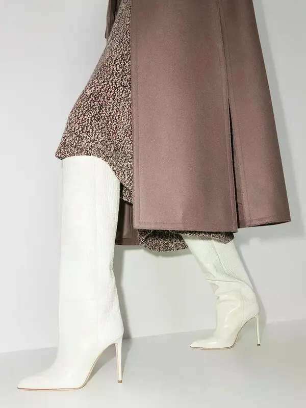 Paris Texas 105mm Crocodile-effect Knee-high Stiletto Boots