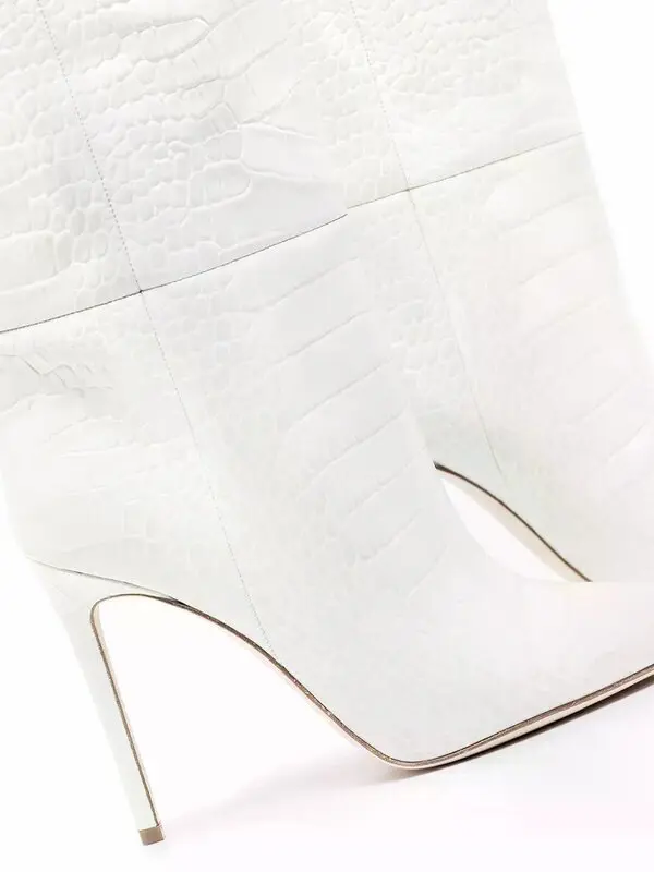 Paris Texas 105mm Crocodile-effect Knee-high Stiletto Boots