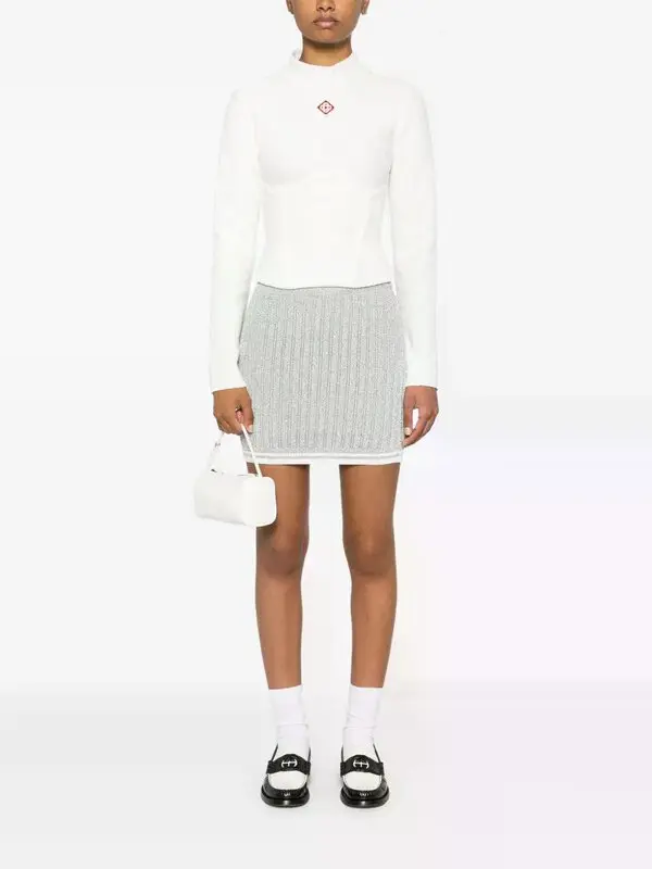 Casablanca Knitted Mini Skirt - Silver