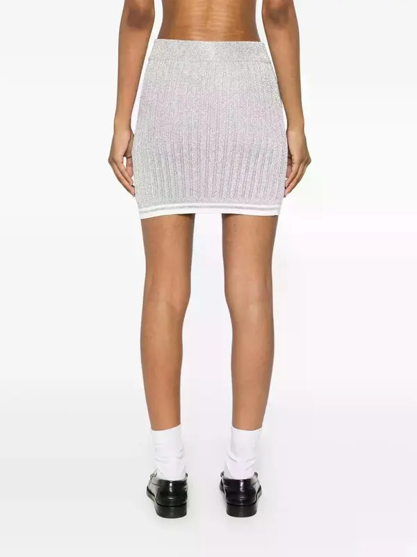 Casablanca Knitted Mini Skirt - Silver