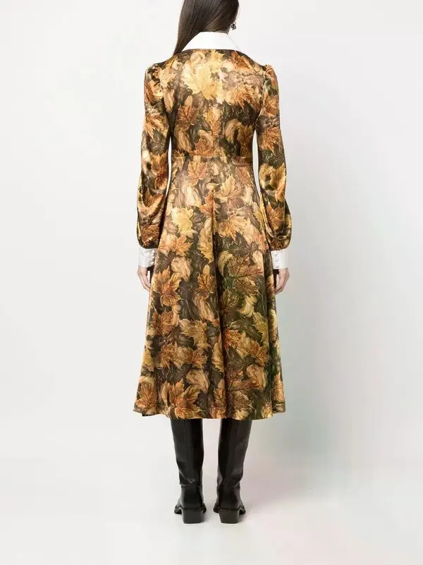 ERL Leaf-print Shirt Dress