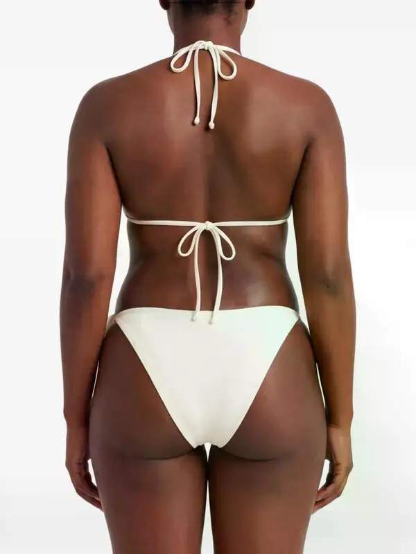 LA REVECHE Ashar Floral-appliqué Bikini Set - Neutrals
