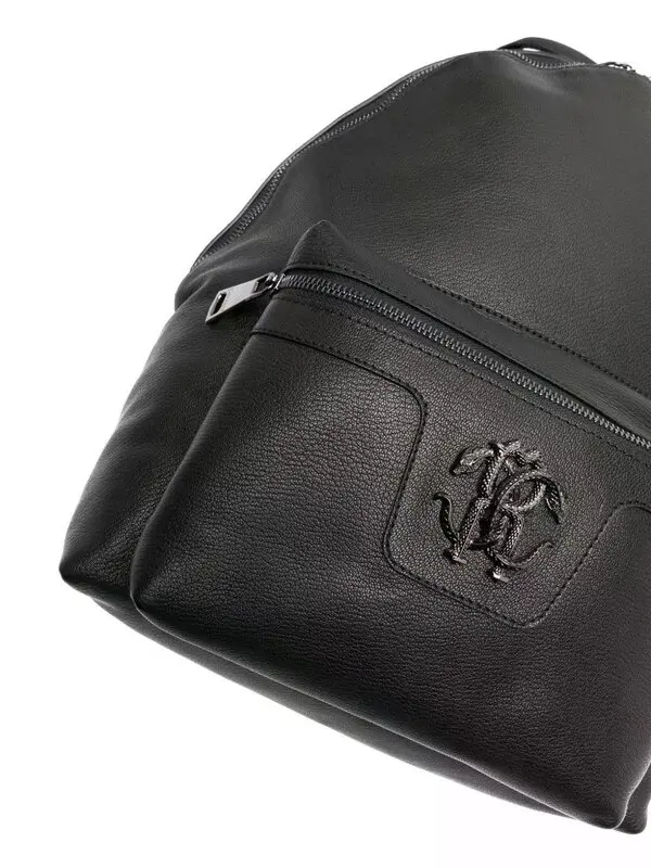 Roberto Cavalli Mirror Snake-plaque Leather Backpack