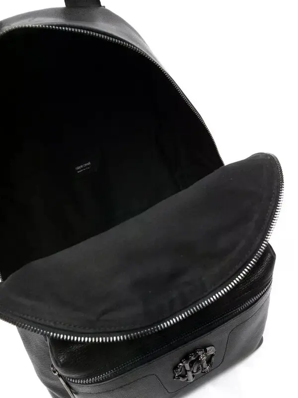 Roberto Cavalli Mirror Snake-plaque Leather Backpack