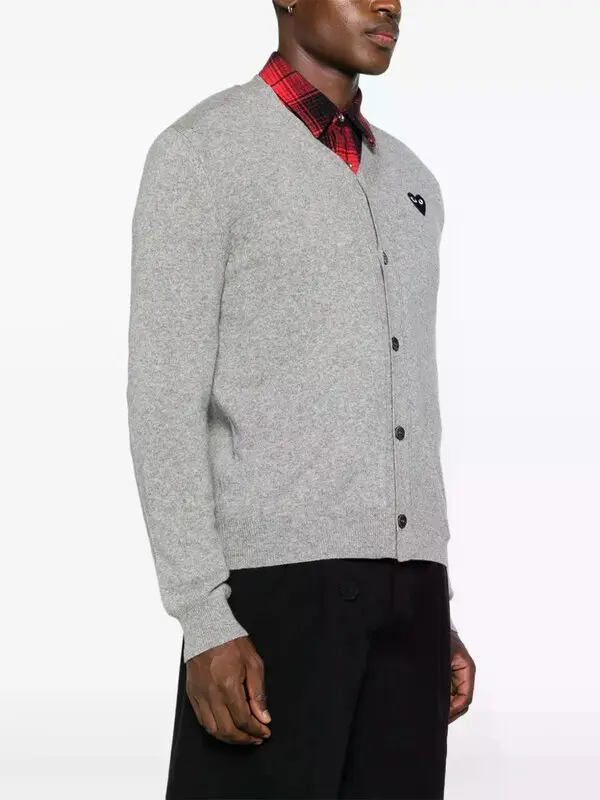 Play Comme Des Garcon Logo Patch V-neck Cardigan