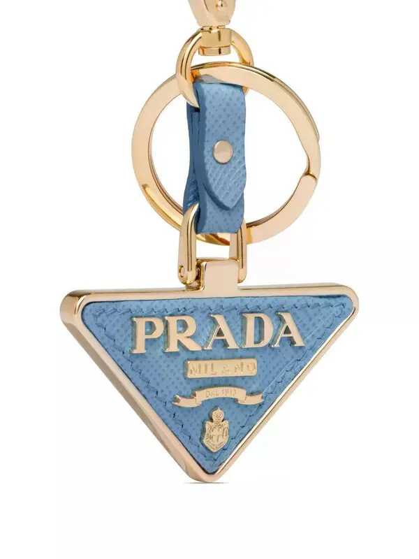 Prada Saffiano Leather Keychain - Blue