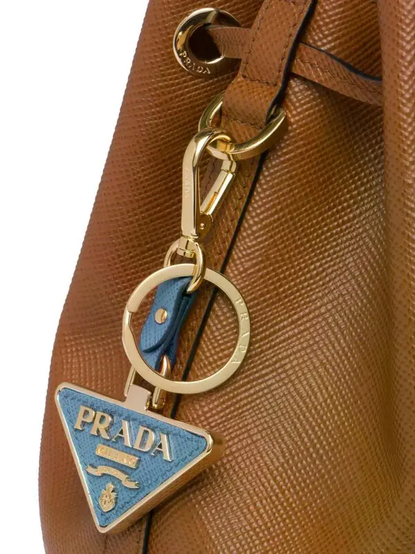 Prada Saffiano Leather Keychain - Blue