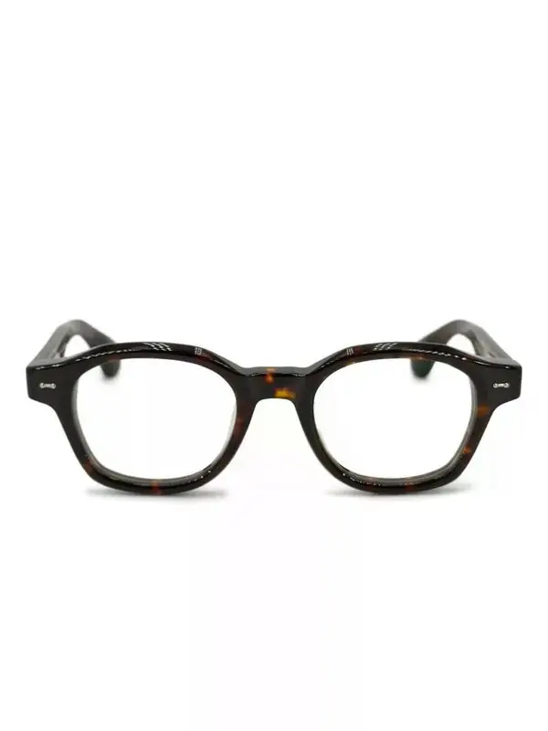 PETER AND MAY Geometric-frame Glasses - Brown