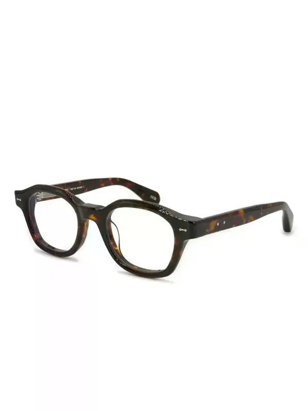 PETER AND MAY Geometric-frame Glasses - Brown