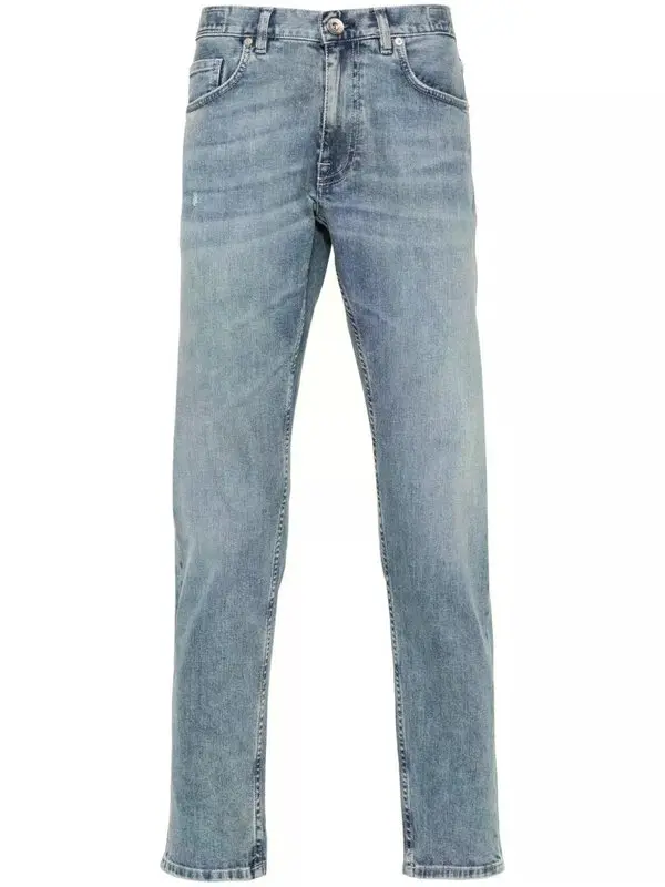 Eleventy Mid-rise Tapered-leg Jeans
