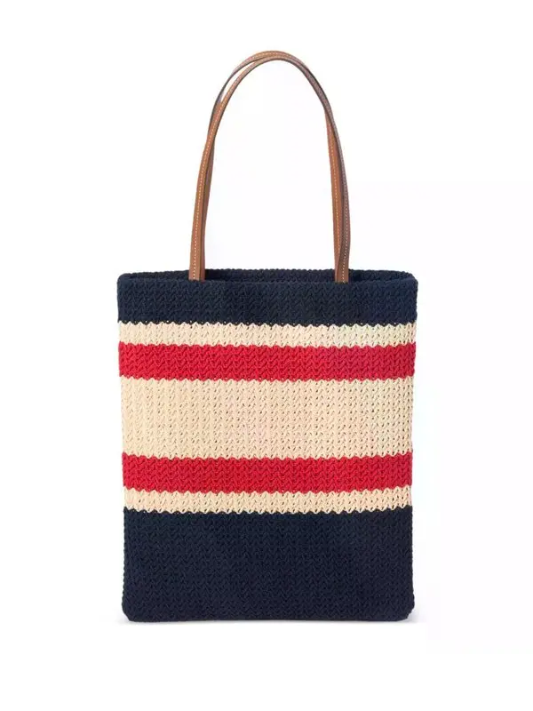 Miu Miu Striped Crochet Tote Bag