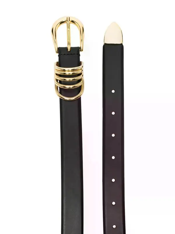 DEHANCHE Hollyhock Leather Belt - Black
