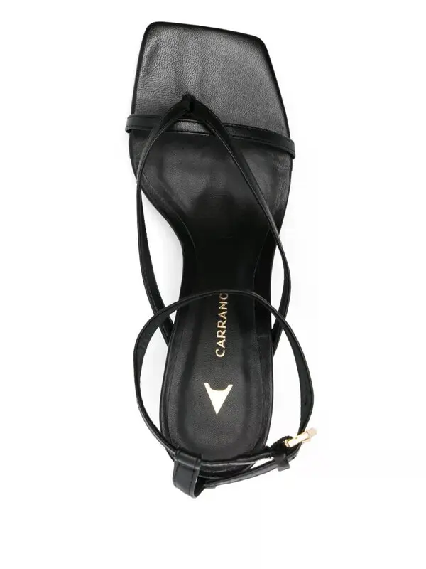 ANDREA CARRANO 85mm Leather Sandals - Black