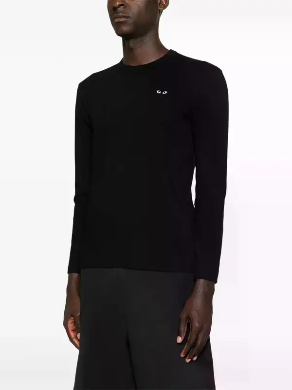 Play Comme Des Garcon Long Sleeve T-shirt With Heart Patch