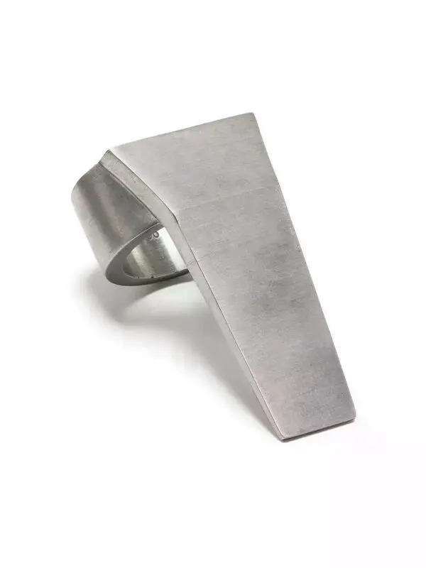 Rick Owens Tone Logo Ring - Silver