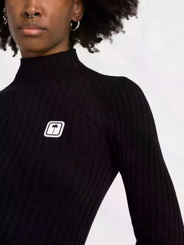 Palm Angels Logo Patch Knitted Dress