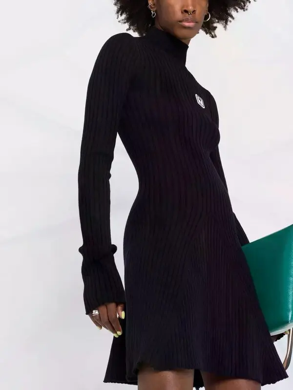 Palm Angels Logo Patch Knitted Dress