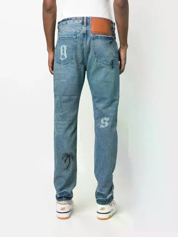 Palm Angels Logo-patch Straight Jeans